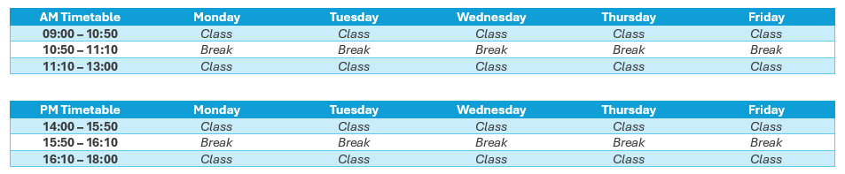 Timetable for Adult Students | Dublin City University